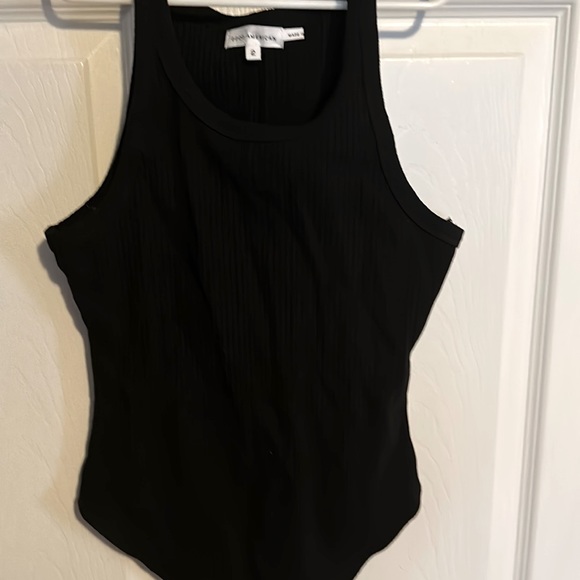 Good American | Tops | Nwot Black Ribbed Bodysuit | Poshmark